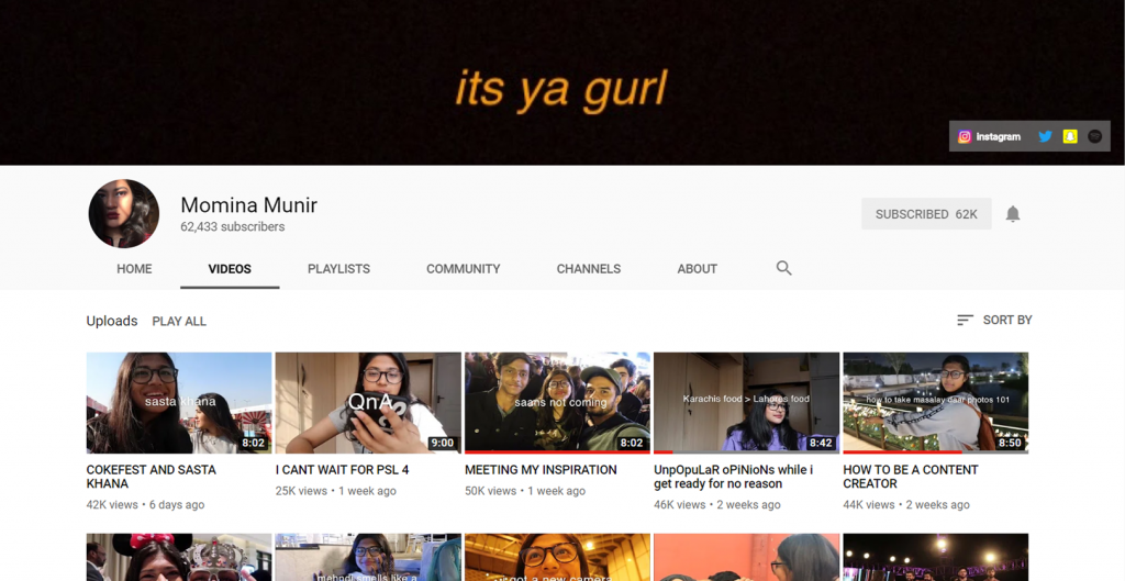 Most Popular Pakistani Female Vloggers on YouTube | Bradri.